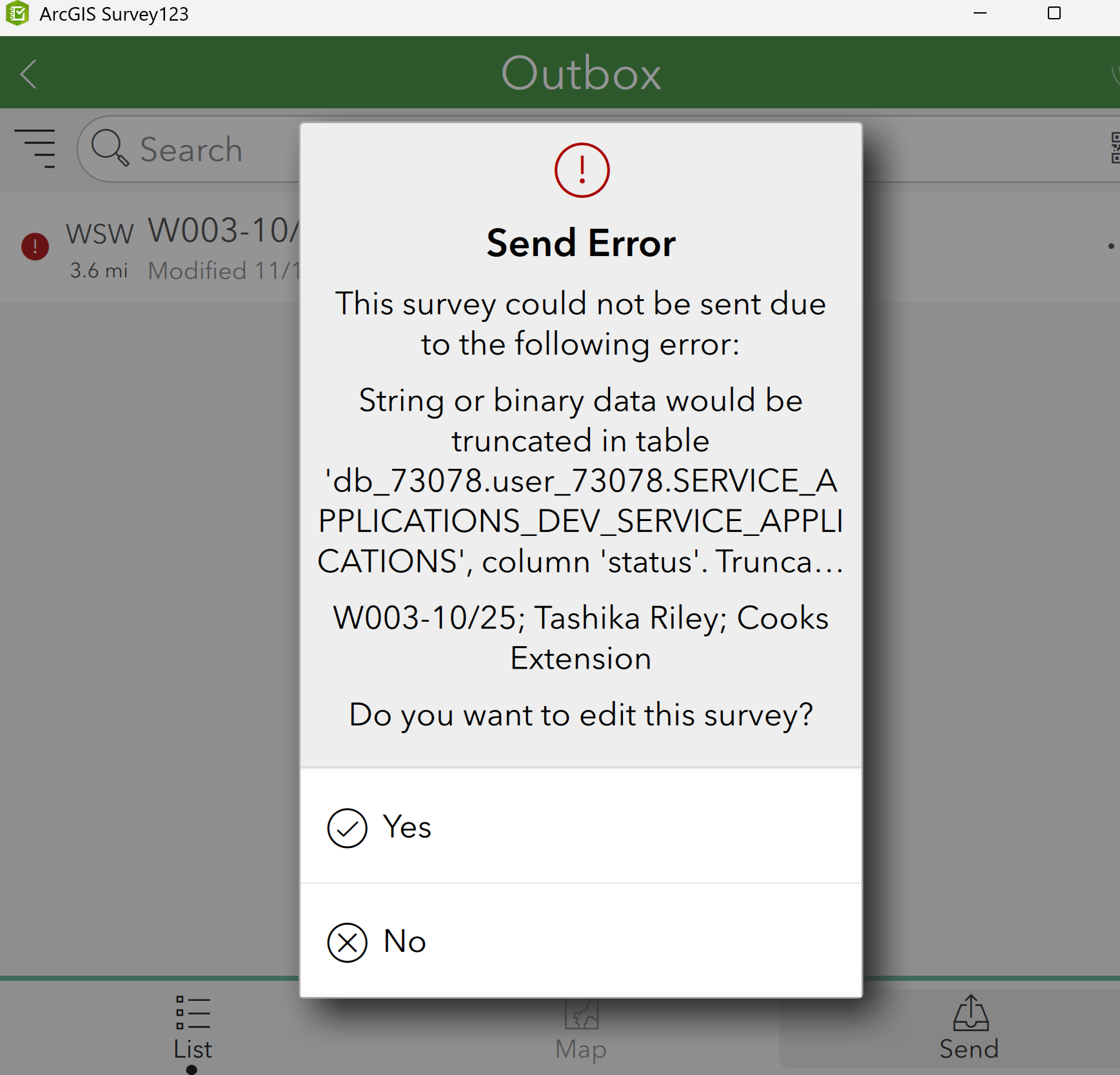 Solved: String or binary data would be truncated Error - Esri Community